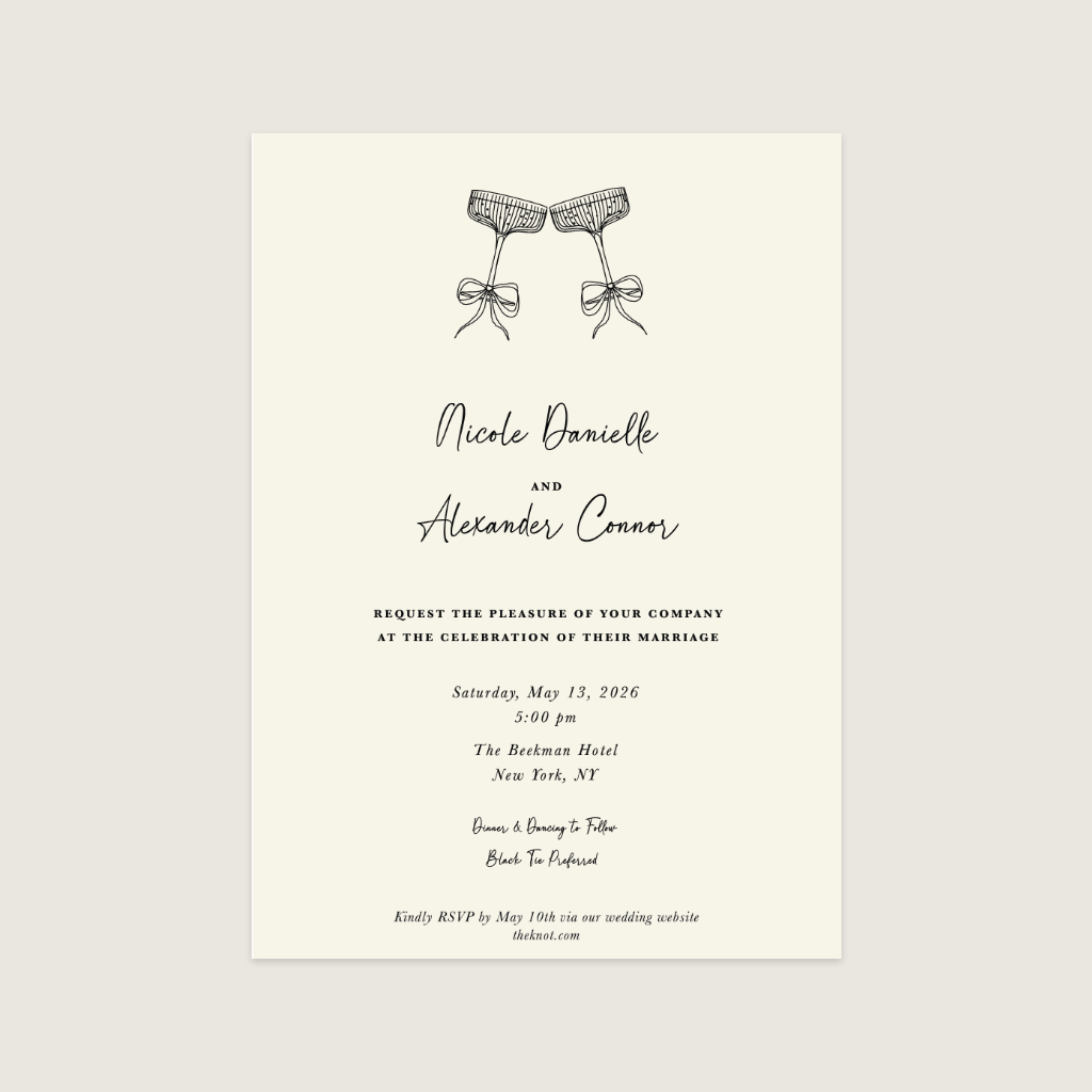Semi-Custom Wedding Invitation | Champagne Flutes – Noun New York
